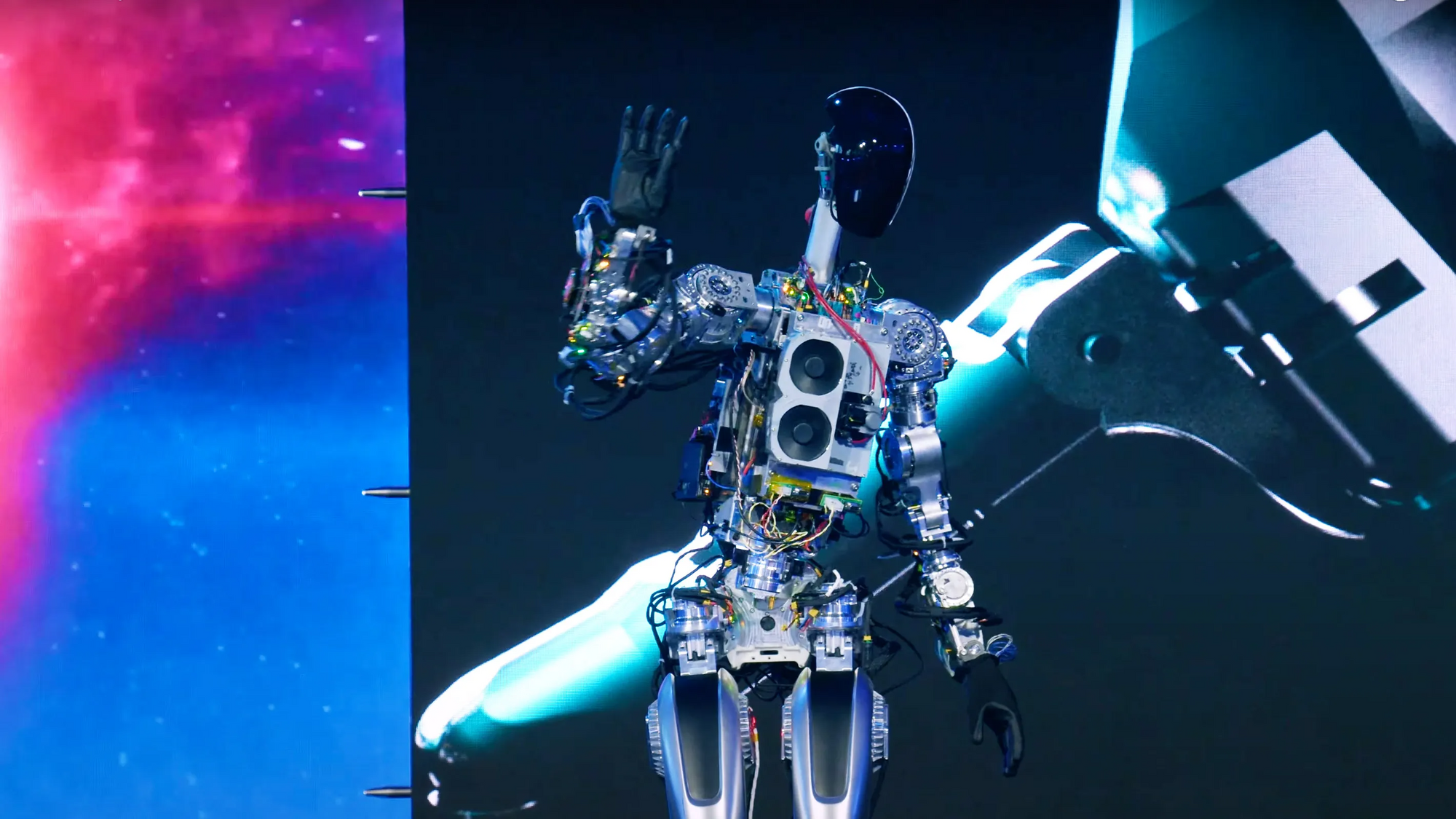 Elon Musk unveiled prototypes of the humanoid “Optimus” robot on Tesla ...